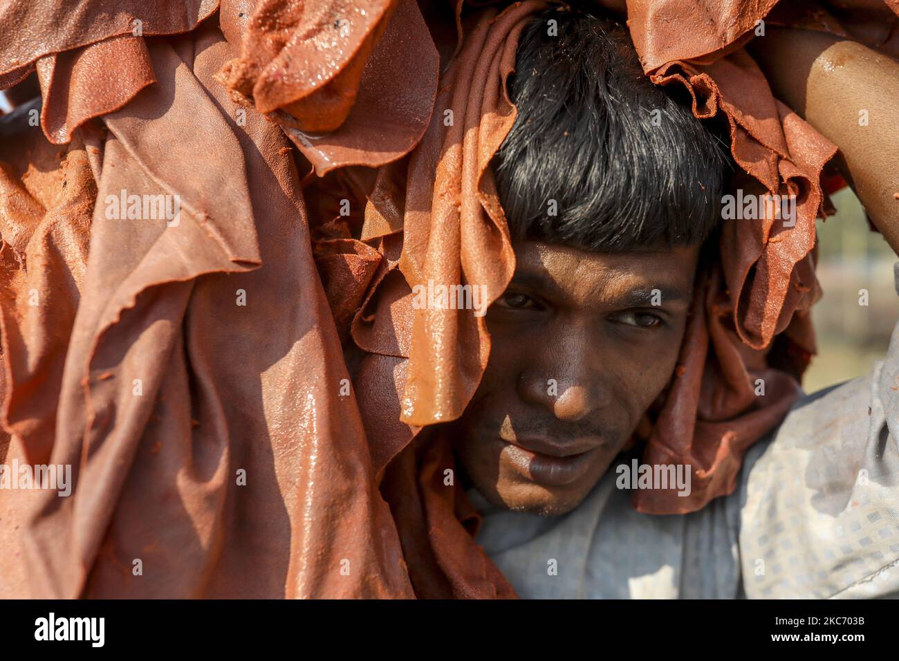 Labourers are working at a tannery factory at Hazaribagh Dhaka ...
