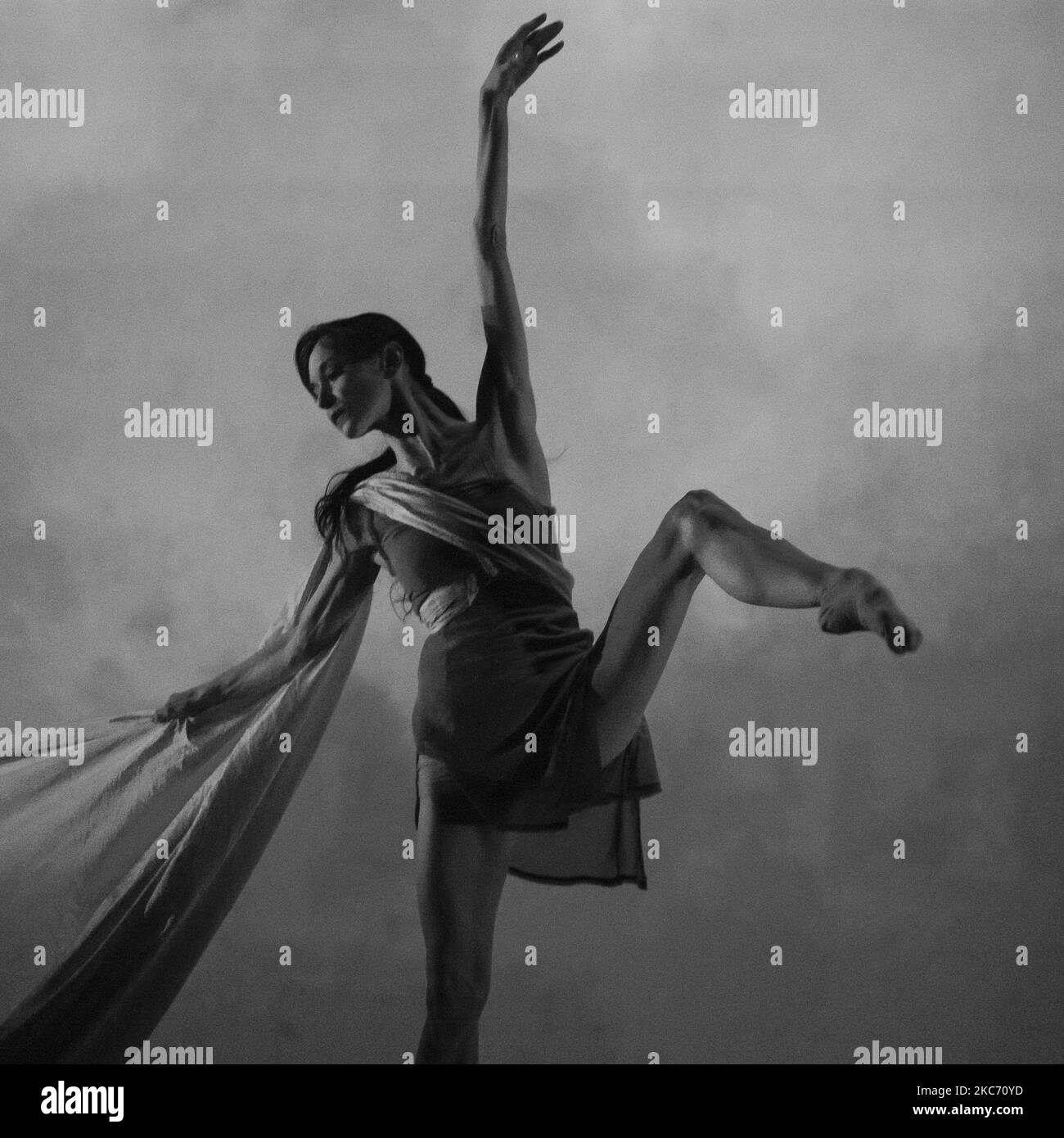 (EDITOR'S NOTE: Image was converted to black and white) Spanish dancer ...