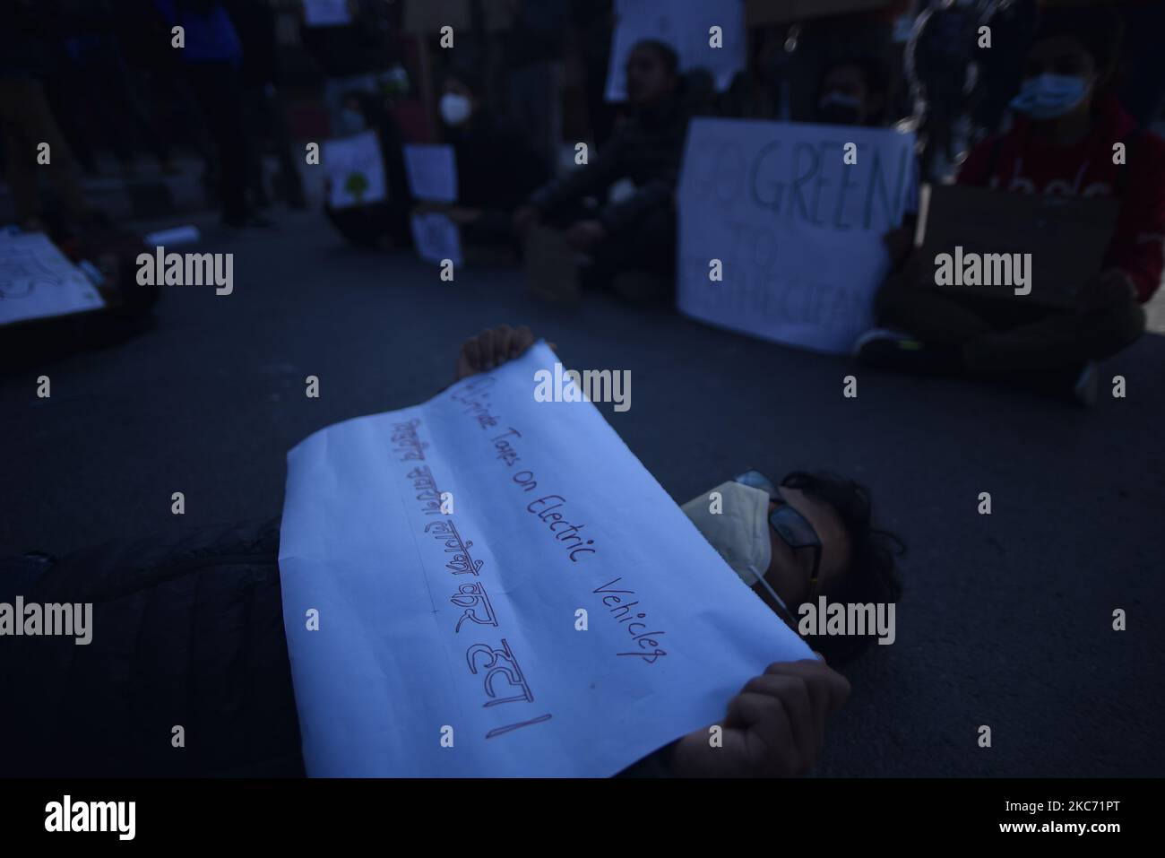 Nepalese youth activists along with the Placards aware Nepalese ...