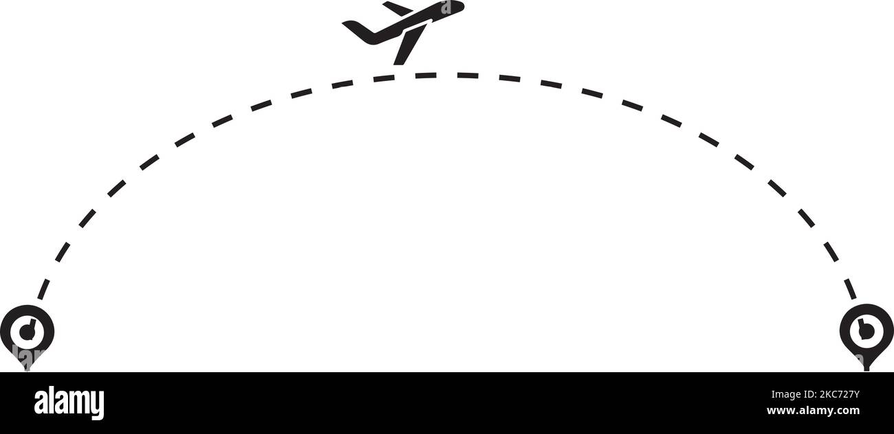 An illustrated design of map pins connected to each other with dotted ...