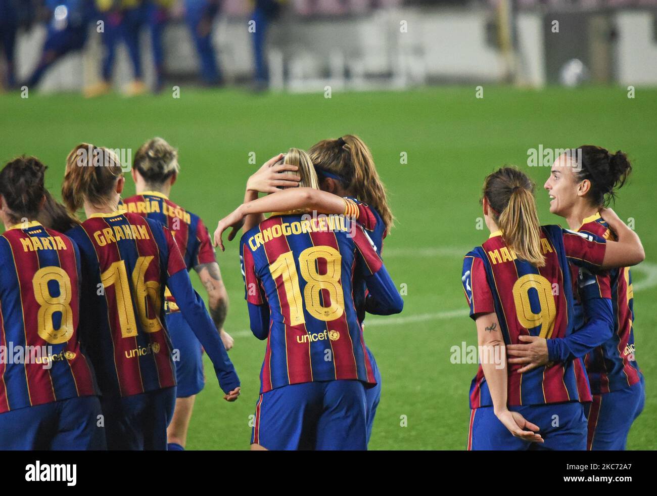 FC Barcelona players celebration during the match between FC Barcelona ...