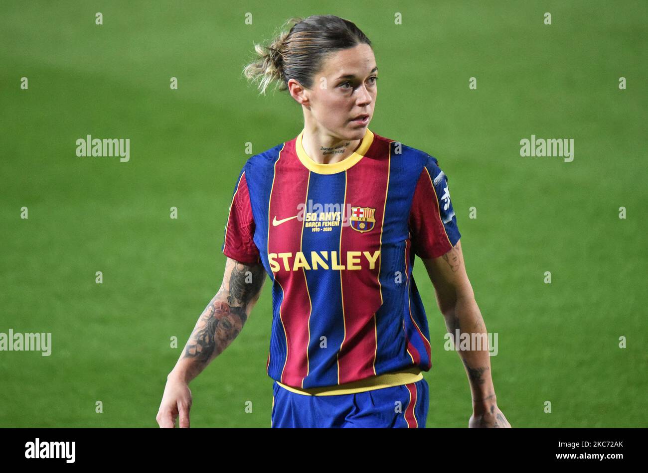 Mapi Leon during the match between FC Barcelona and RCD Espanyol ...