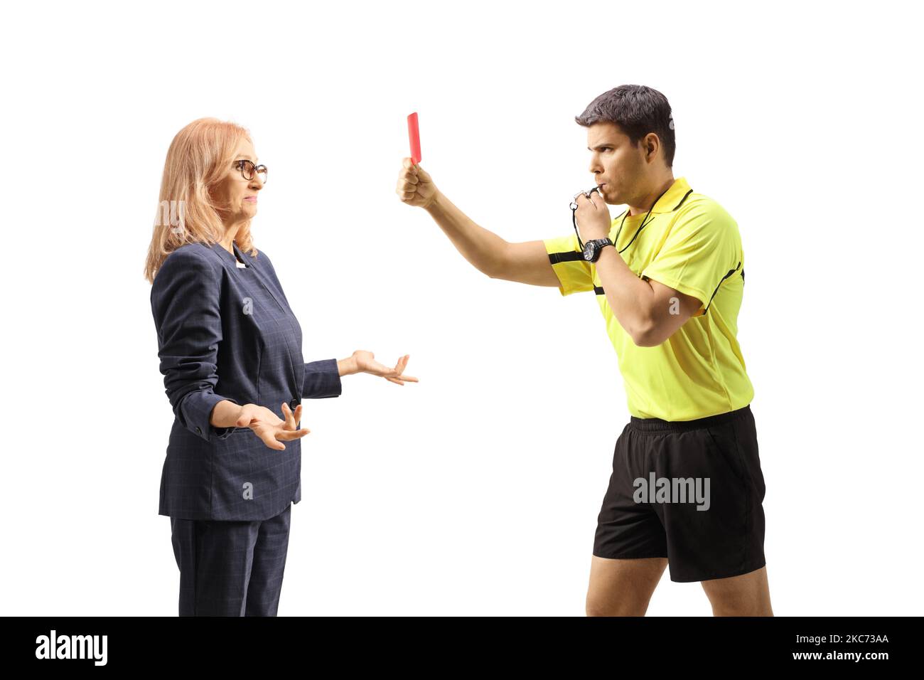 Female referee football match Cut Out Stock Images & Pictures - Alamy