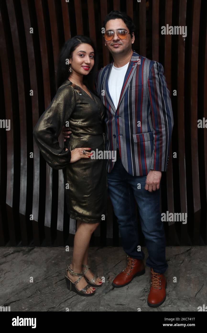 Indian Actress Chaitali Das and Actor Amyth Sethi pose for photographer at the Trailer of ...