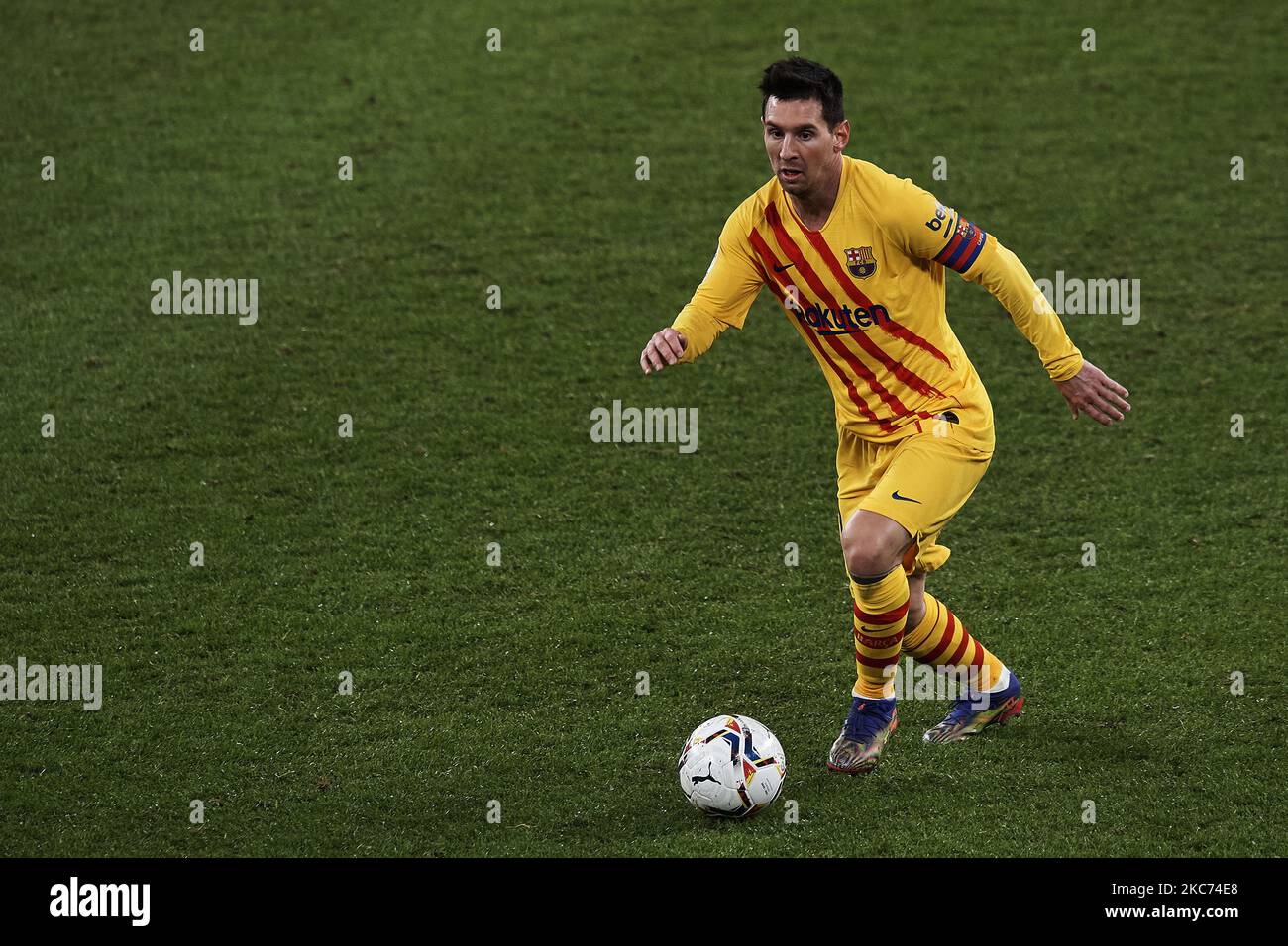 Lionel Messi of Barcelona in action during the La Liga Santander match ...