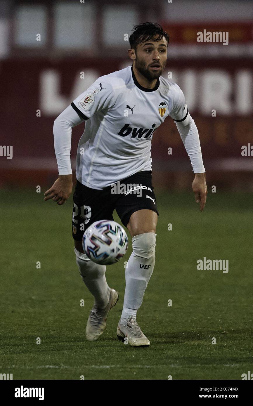 Kevin Sibille of Valencia controls the ball during the Copa del Rey ...