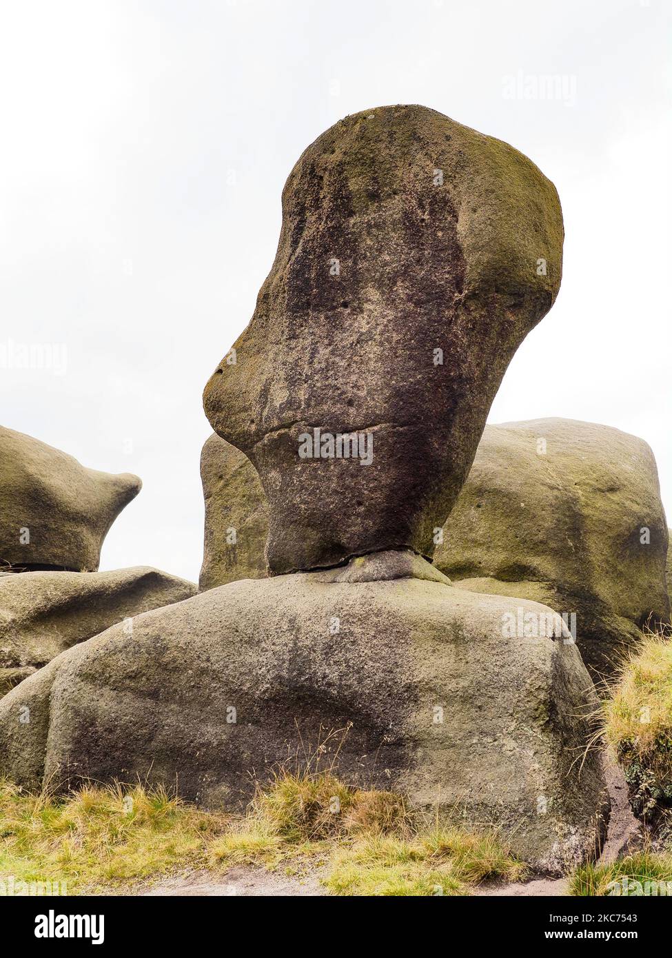 wind eroded rock formations the woolpacks Derbyshire UK Stock Photo - Alamy