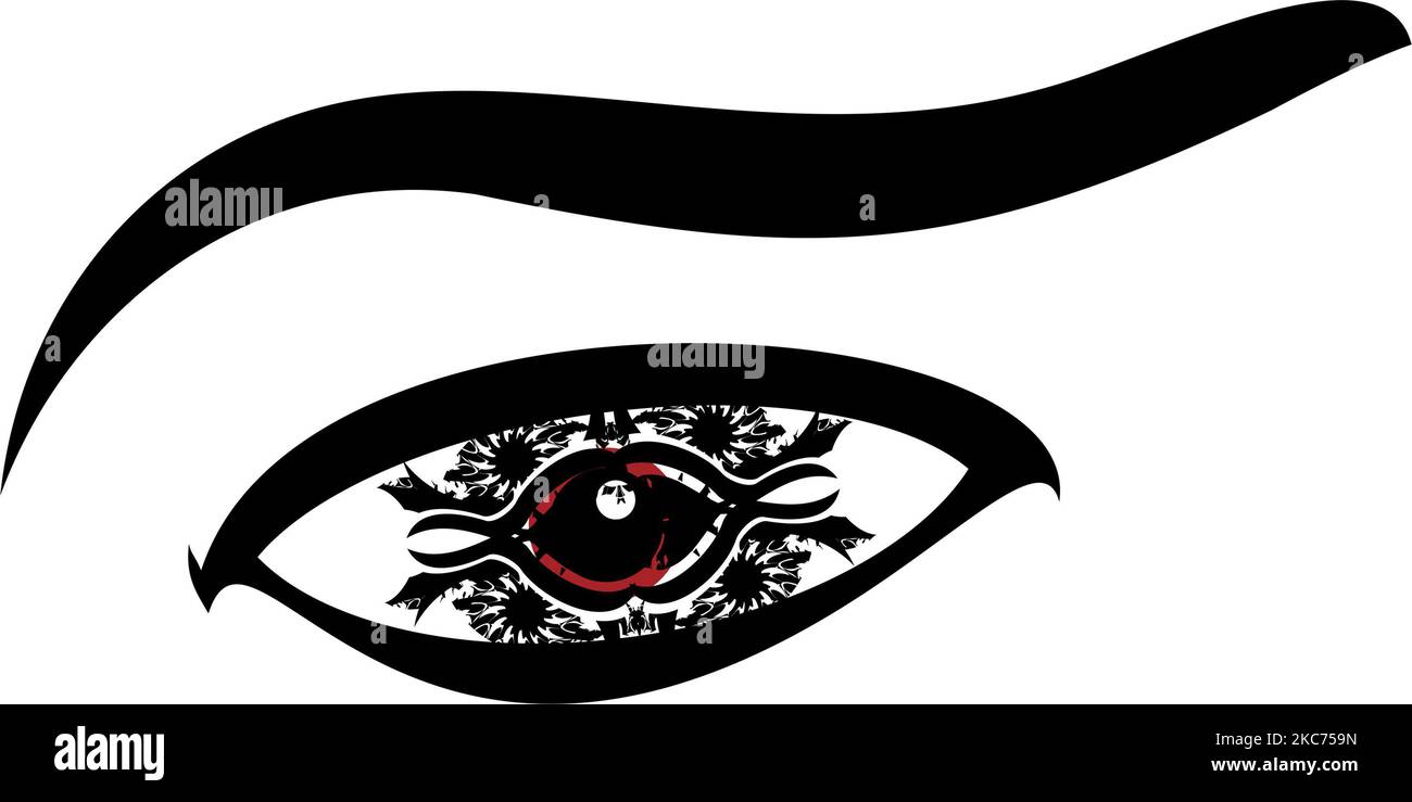 Ornamental eye isolated on a white backdrop. Patterned eye symbol for ...
