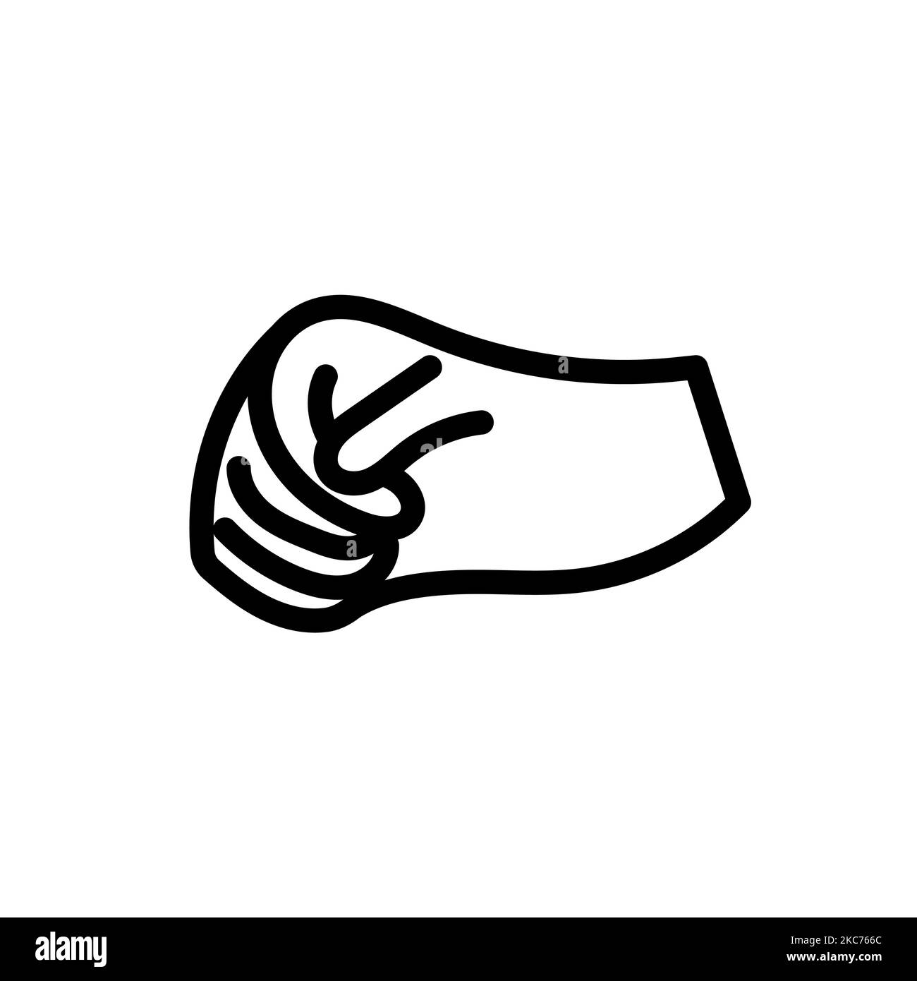 Human hand vector person icon illustration isolated white. Thumb human ...
