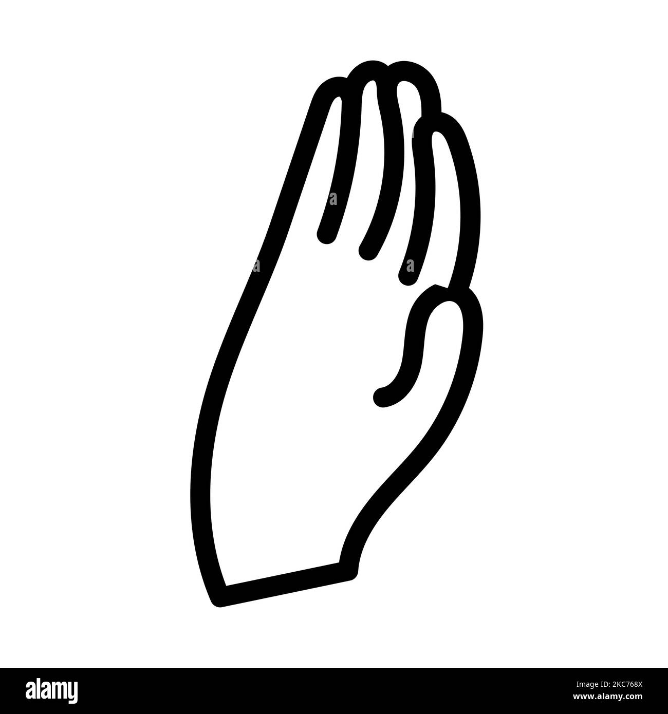 Human hand vector person icon illustration isolated white. Thumb human ...