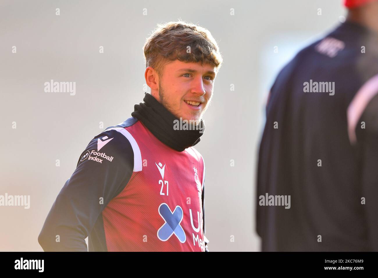 Will Swan (48) of Nottingham Forest warms up ahead of kick-off during ...