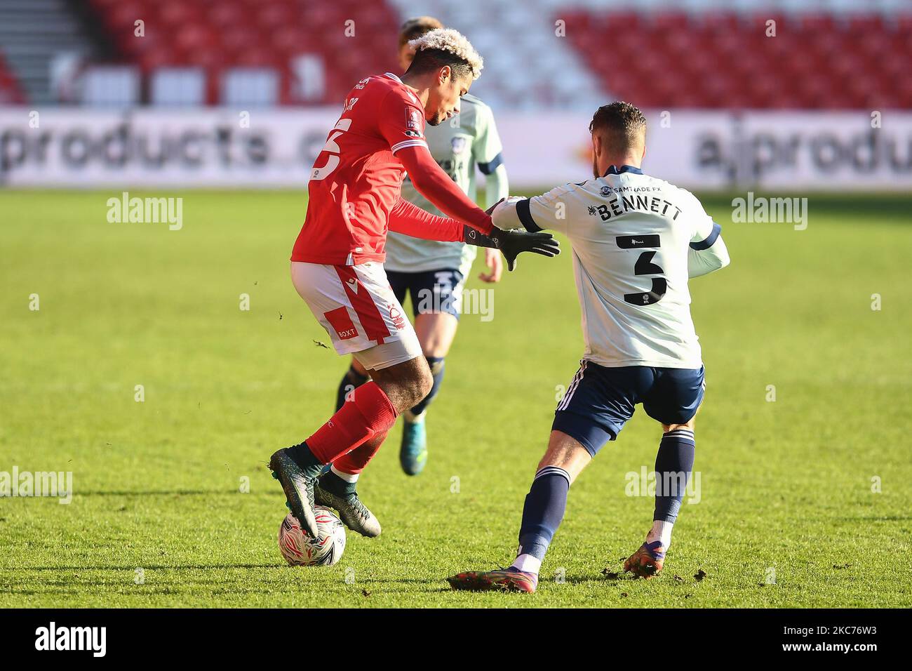 Lyle Taylor (33) of Nottingham Forest in action during the FA Cup match ...