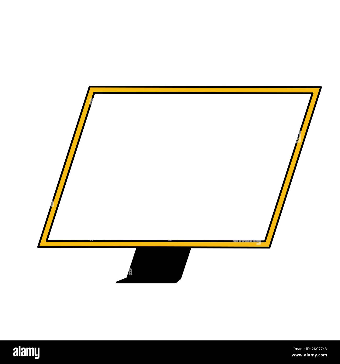 Monitor screen front view display vector icon. Above computer ...