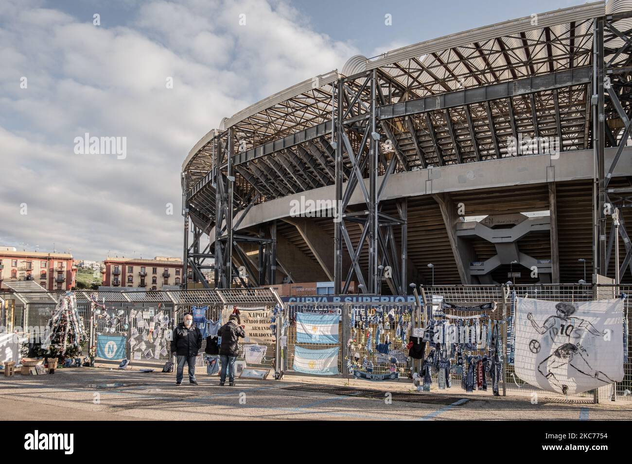 NAPLES, ITALY - JUNUARY 8 - The exterior of the Diego Armando Maradona ...