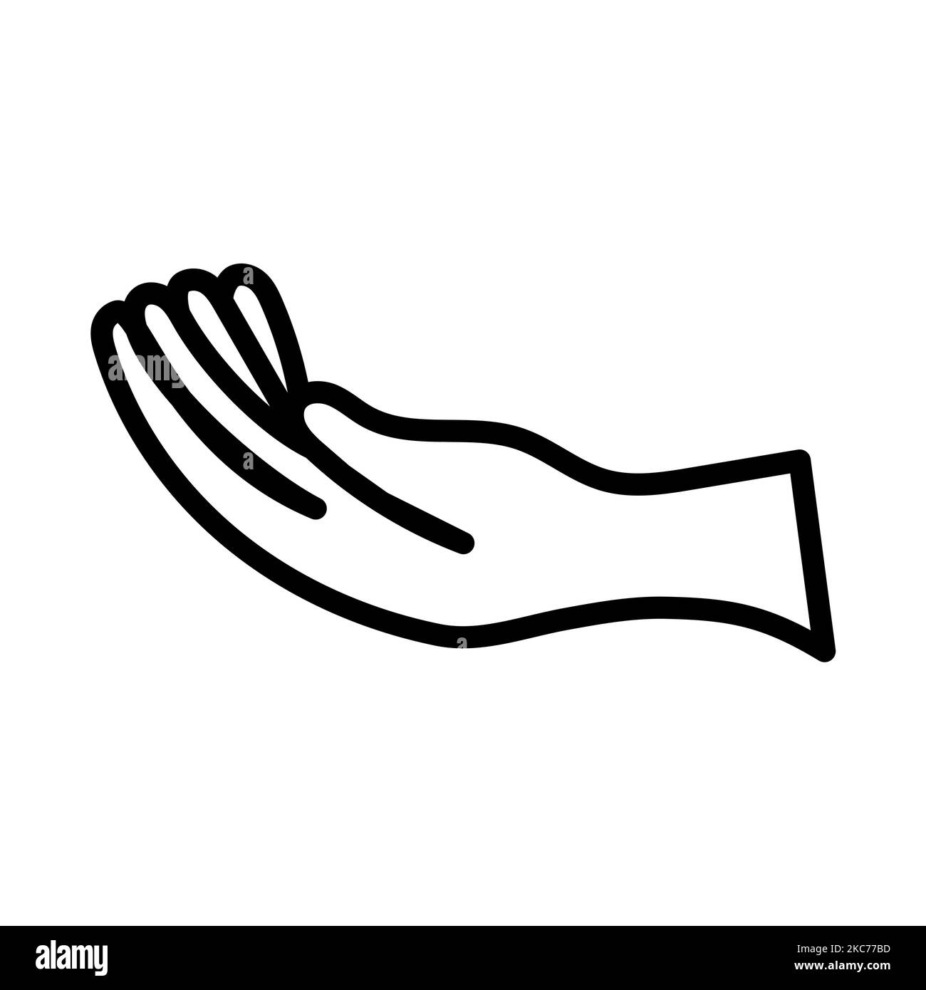 Human hand vector person icon illustration isolated white. Thumb human ...