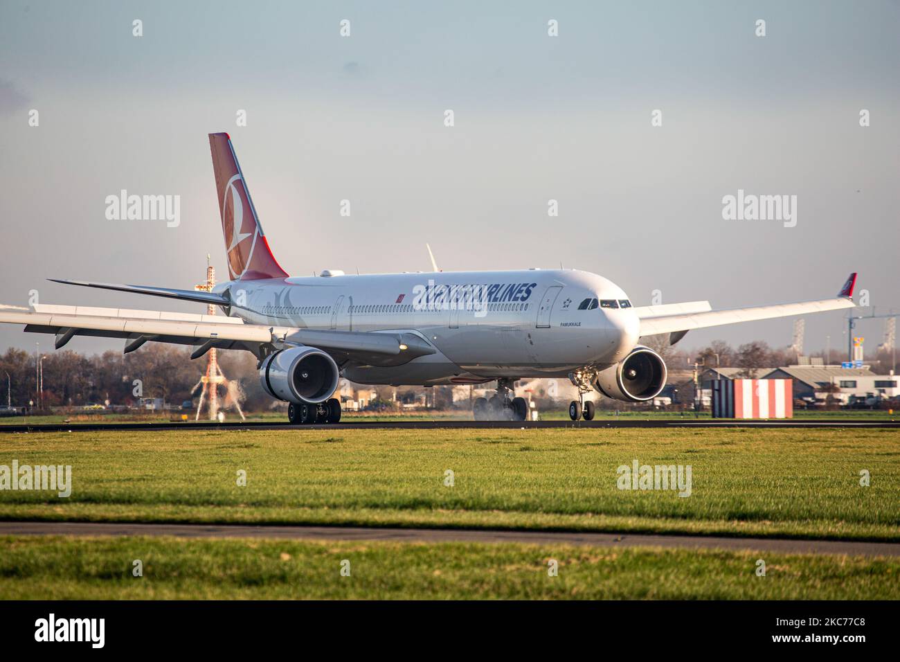 Turkish Airlines Airbus A330 aircraft as seen flying on final approach ...
