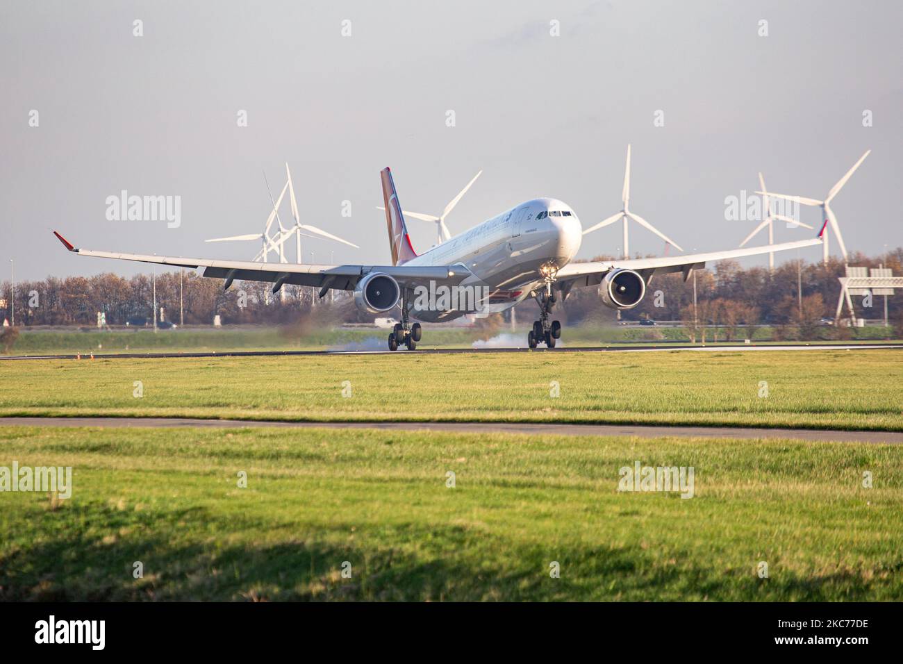 Turkish Airlines Airbus A330 aircraft as seen flying on final approach ...