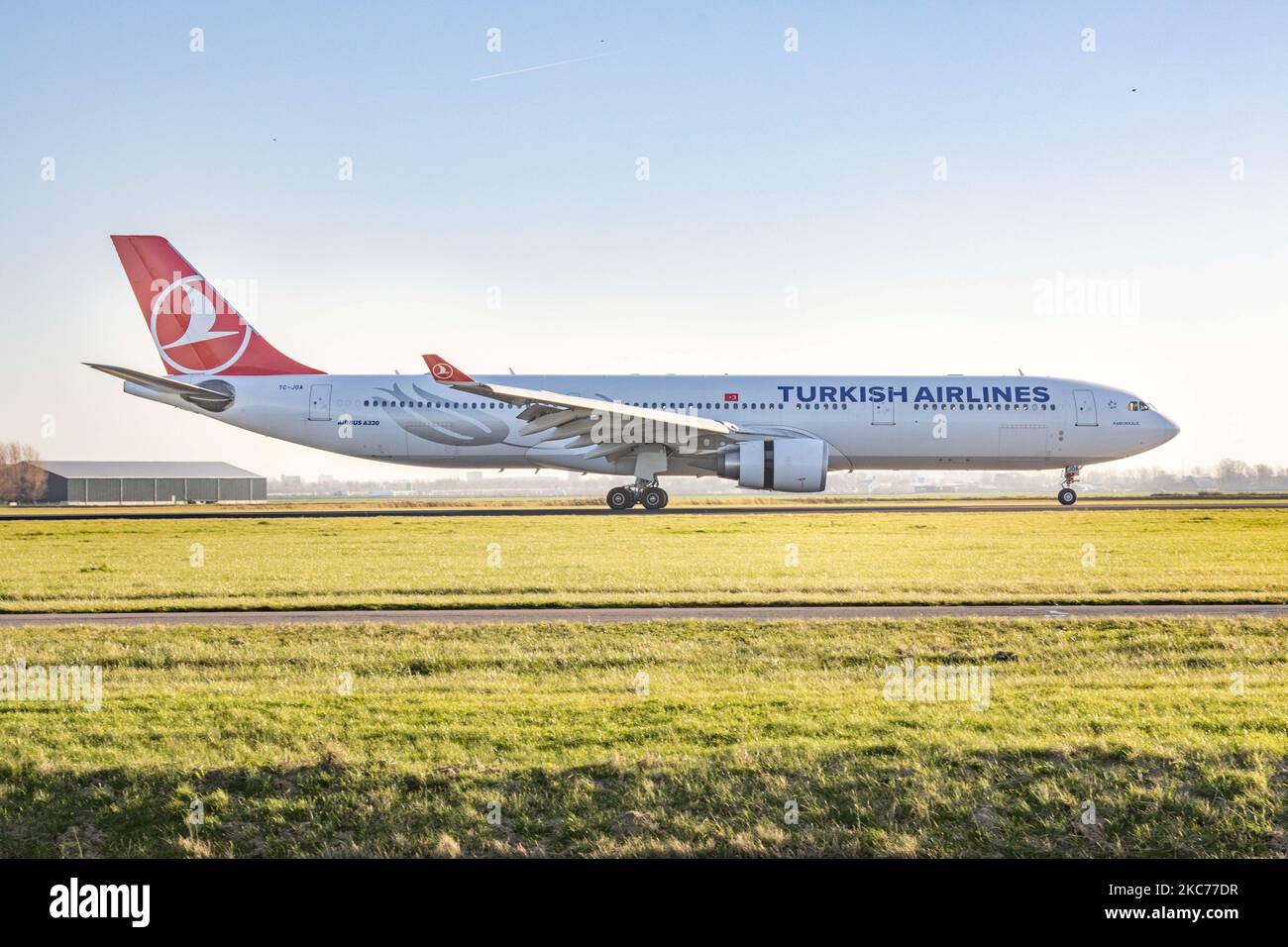 Turkish Airlines Airbus A330 aircraft as seen flying on final approach ...