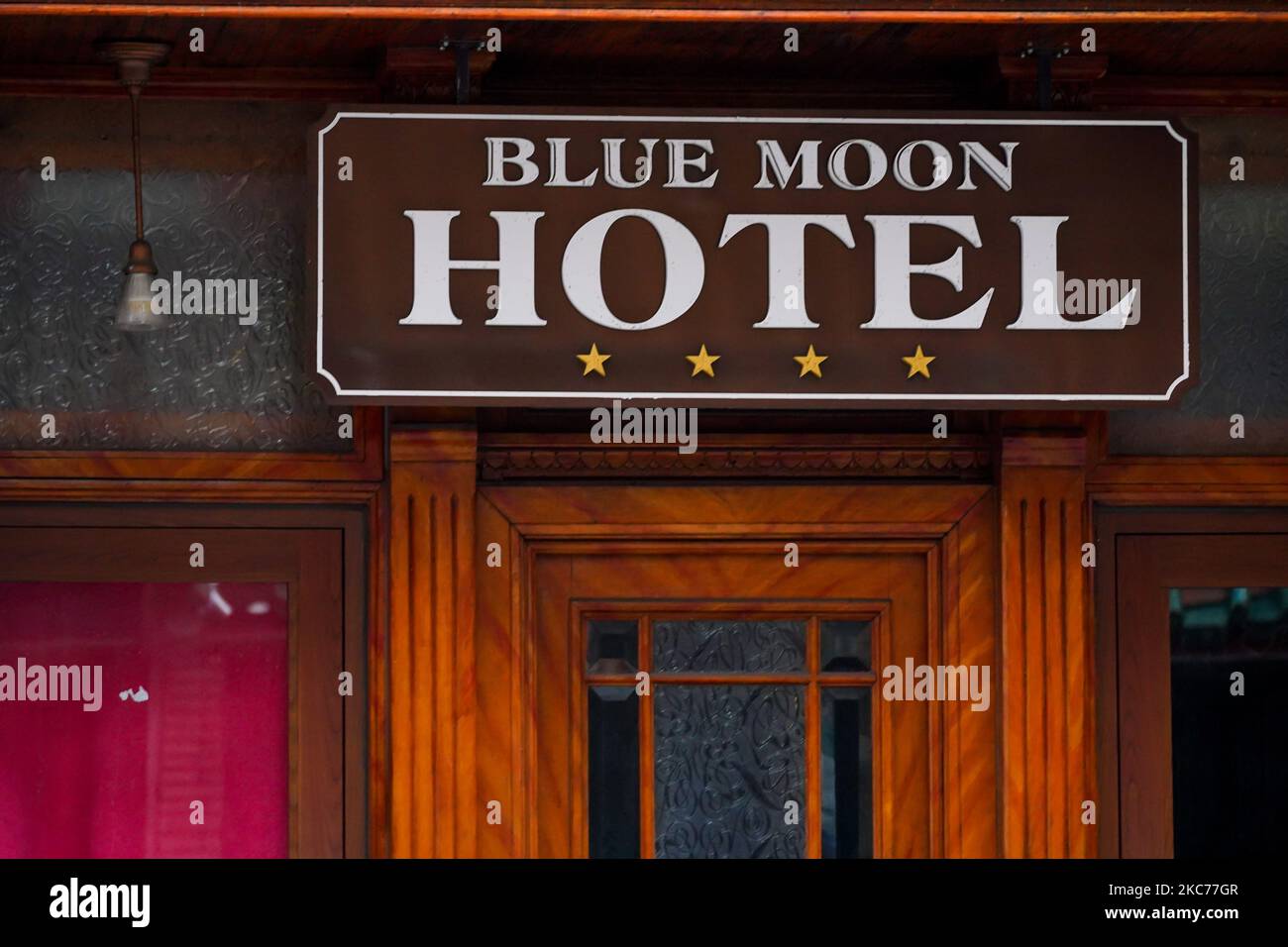 A view of the Blue Moon Hotel in Lower East Side, Manhattan, New York ...
