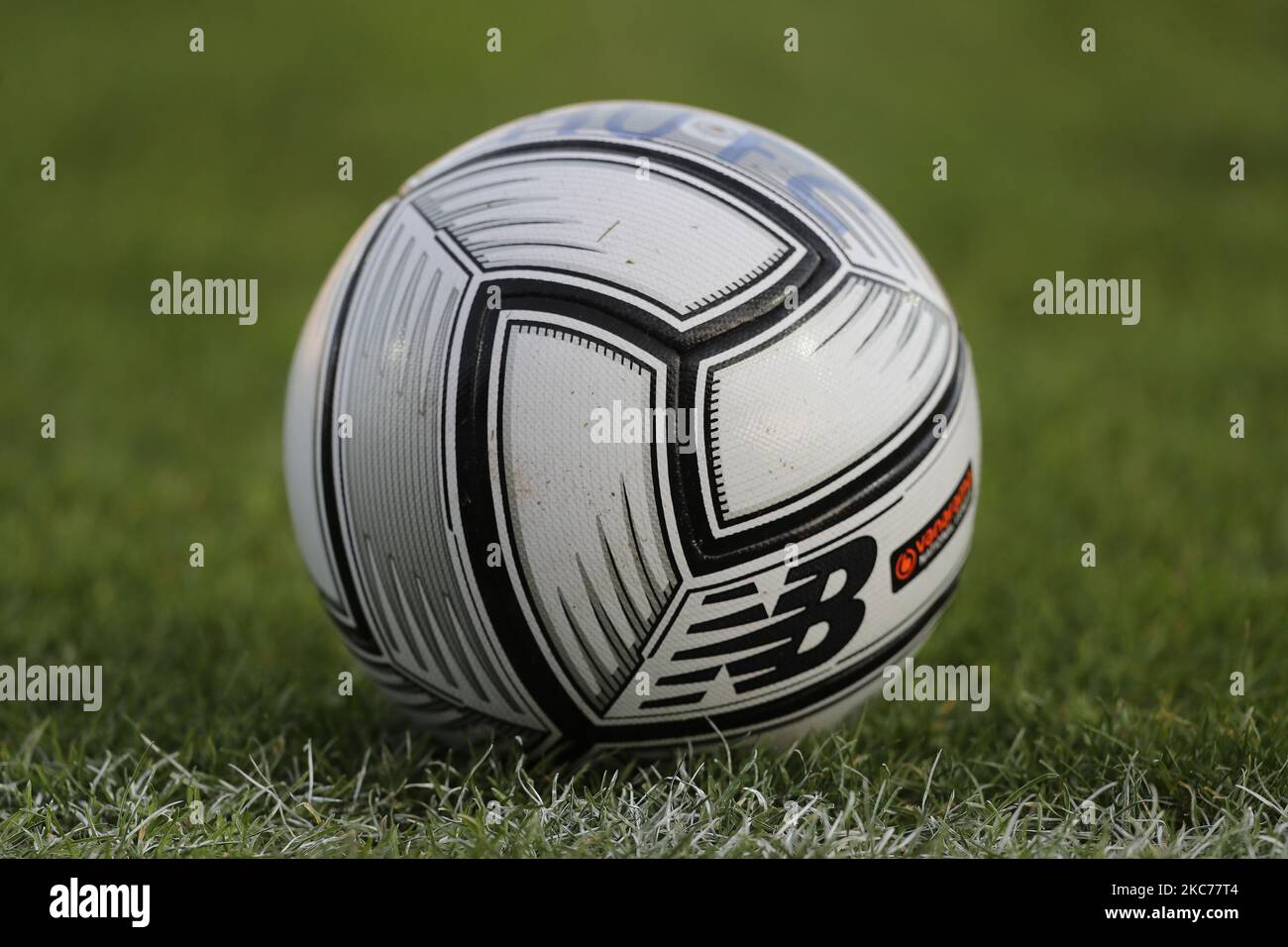 A general view of the New Balance match ball used in the Vanarama ...