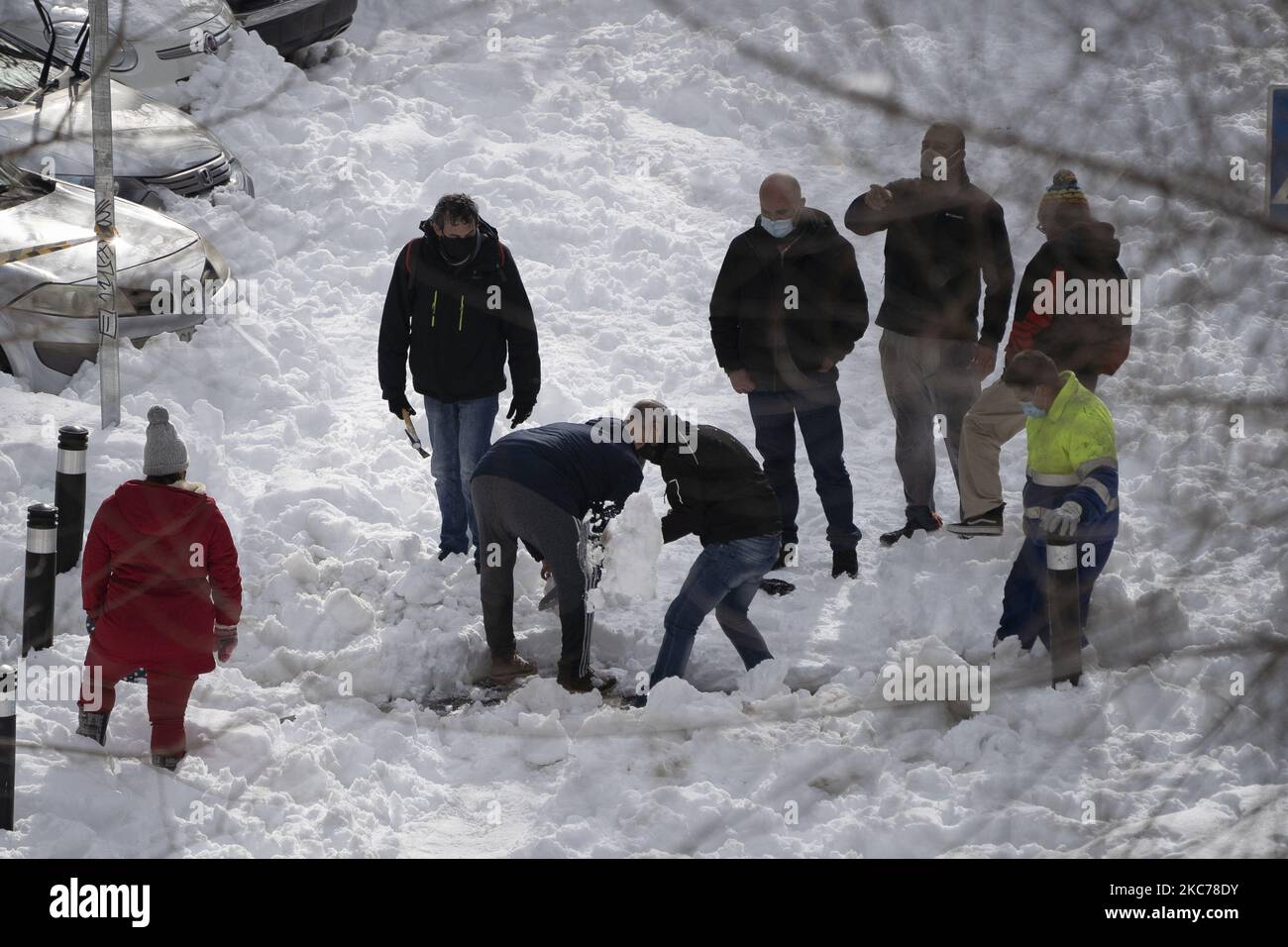 Damage caused by the storm Filomena in Madrid, Spain on 10 January ...