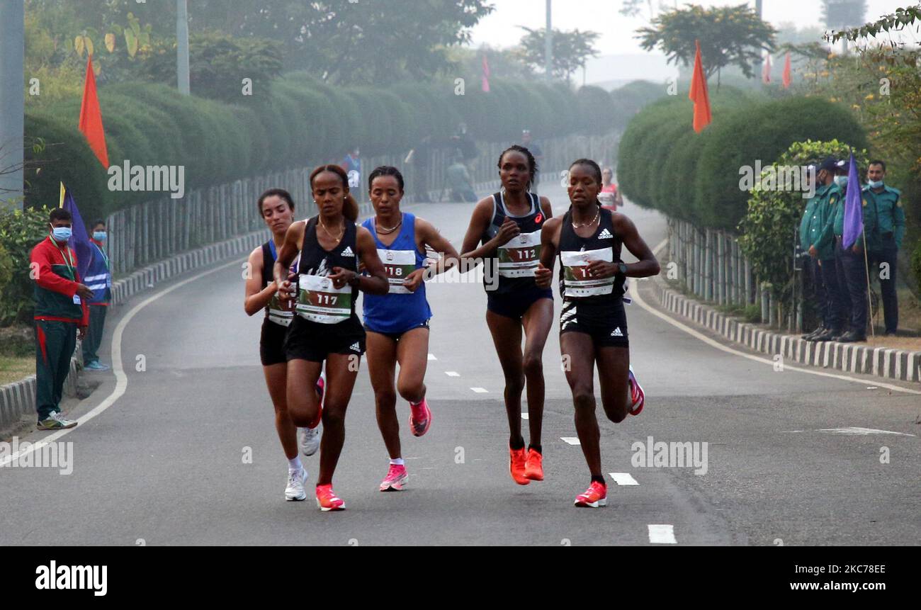 Bangladeshi and foreign runners participate in the Bangabandhu Sheikh ...