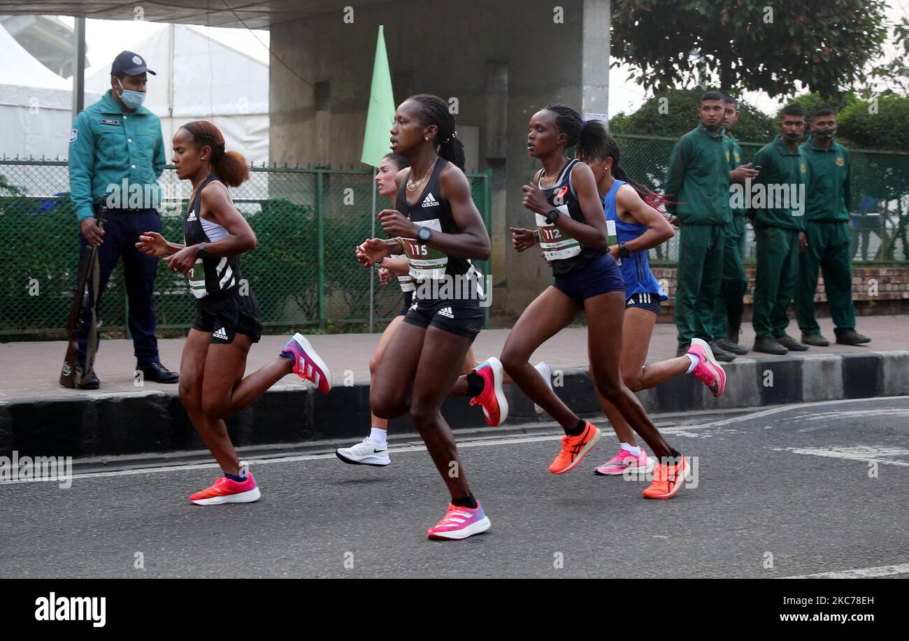 Bangladeshi and foreign runners participate in the Bangabandhu Sheikh ...
