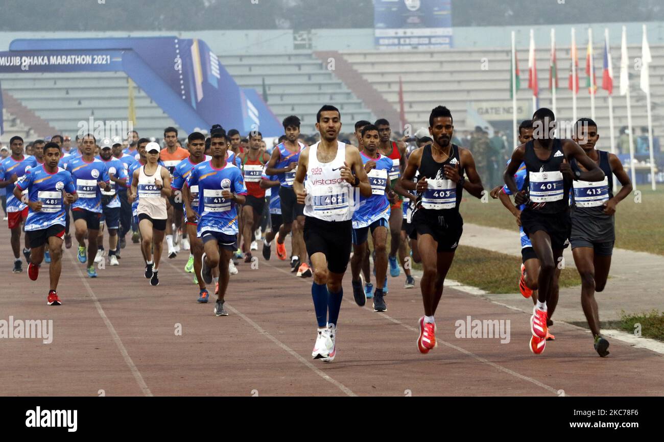 Bangladeshi and foreign runners participate in the Bangabandhu Sheikh ...