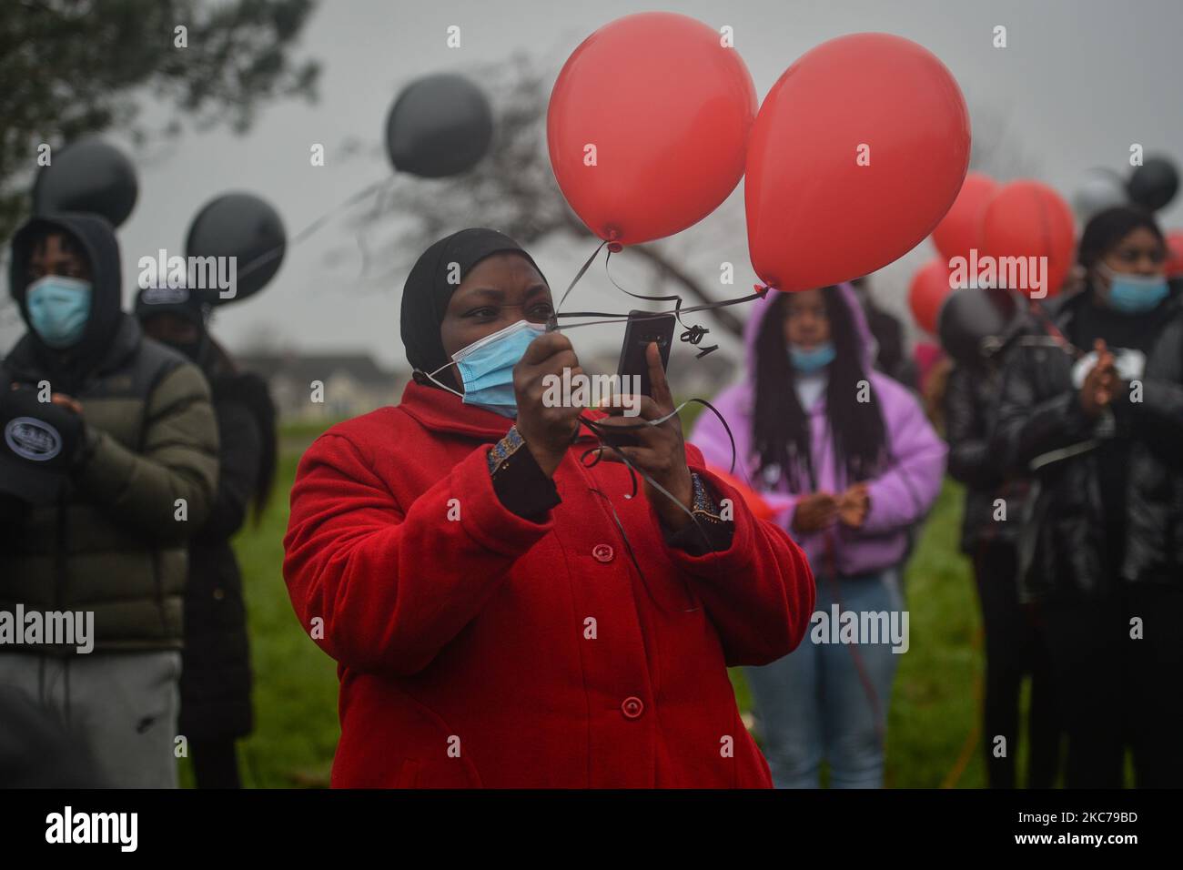 George Nkencho's friends and family members gather to launch balloons ...