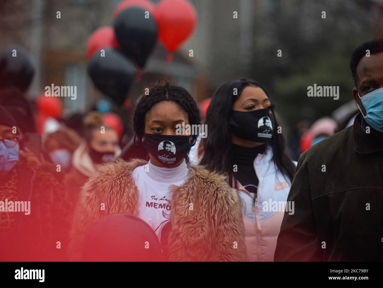 George Nkencho's friends and family members gather to launch balloons ...