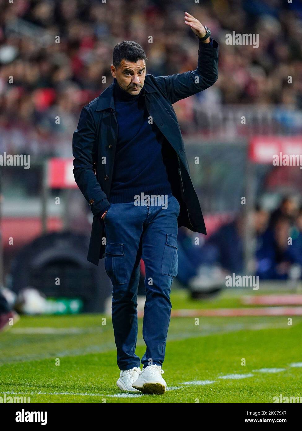 Girona FC head coach Michel Sanchez during the La Liga match between Girona FC and Real Sociedad ...
