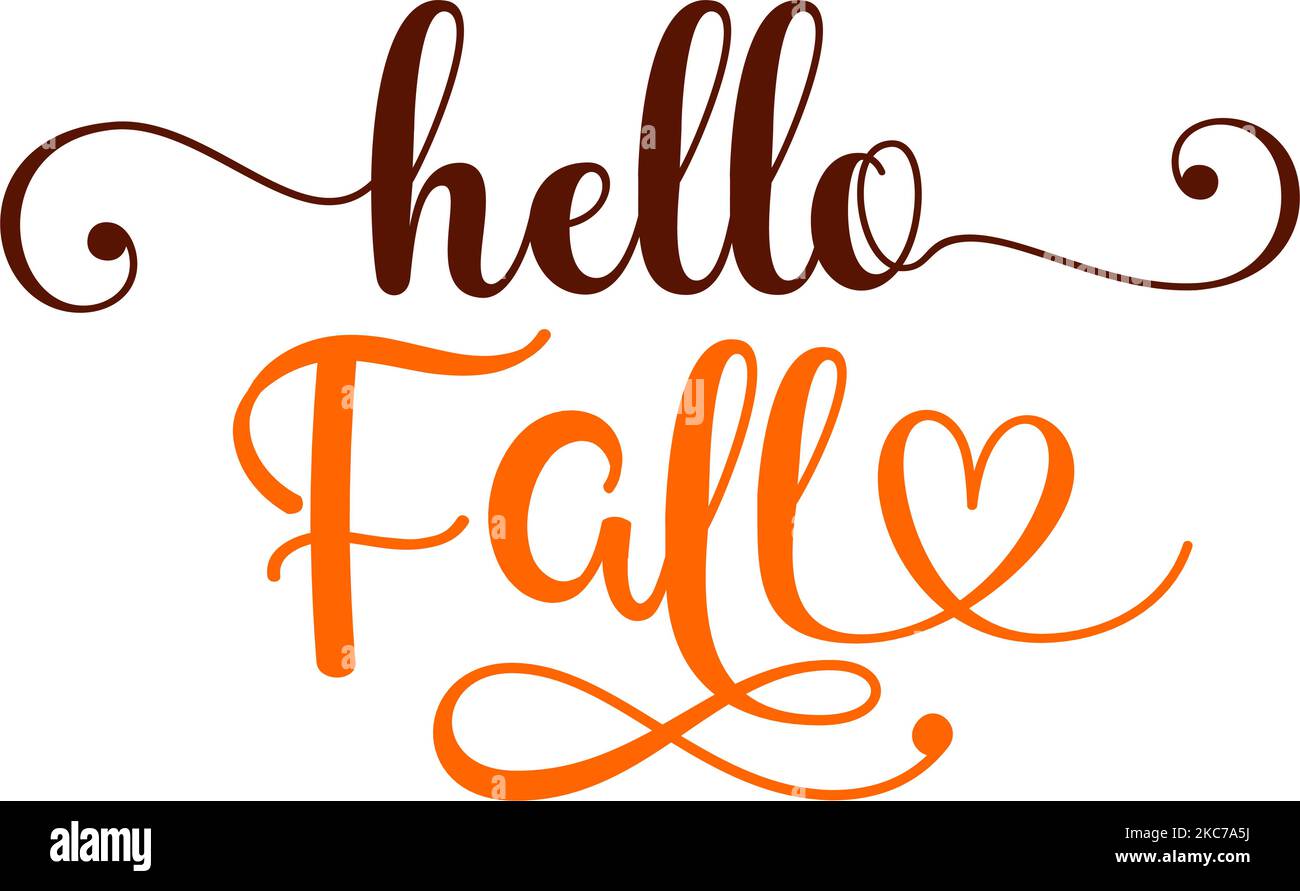 hello fall typography script design element Stock Vector Image & Art ...