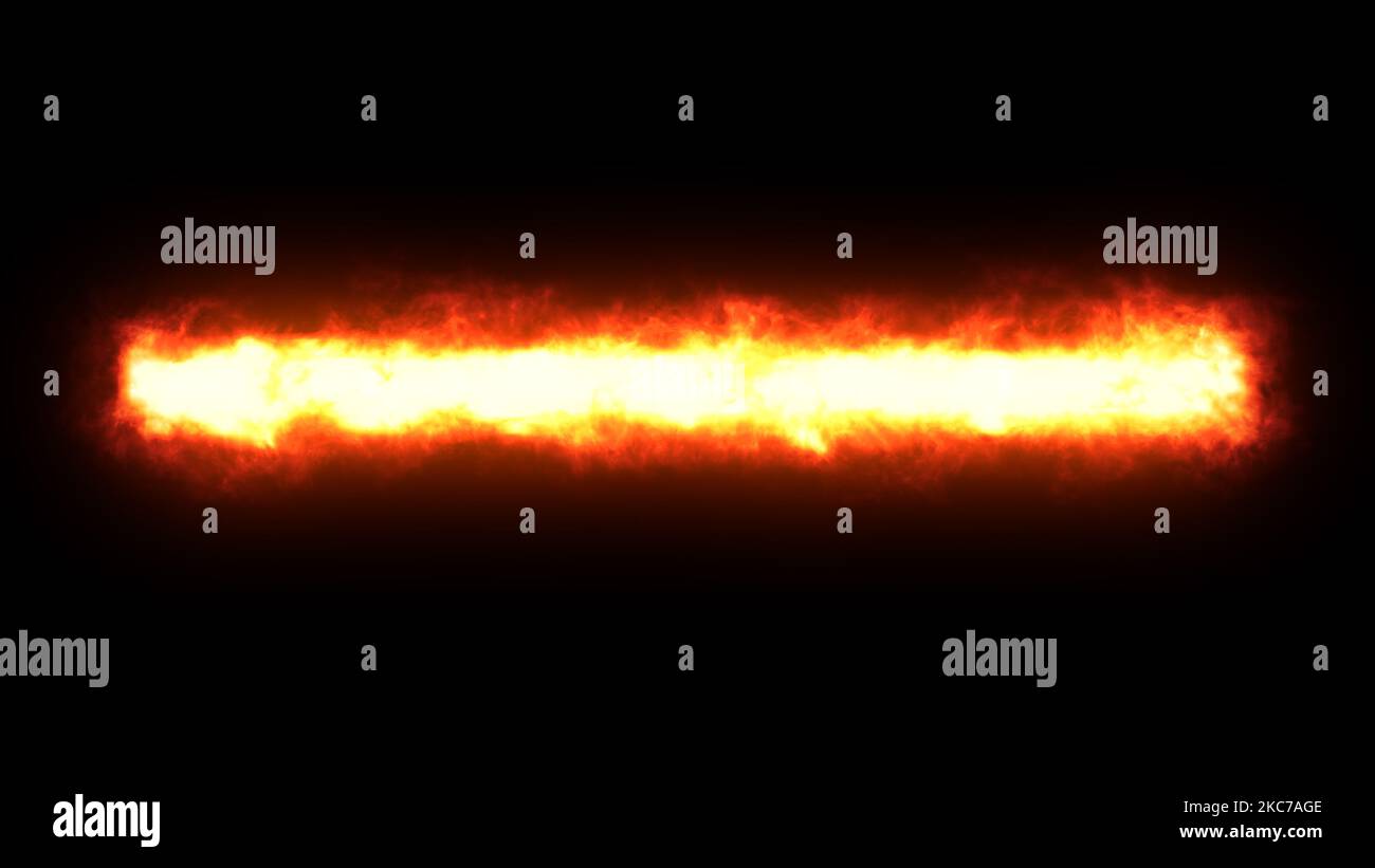 A bight line in flames isolated on a dark background Stock Photo - Alamy