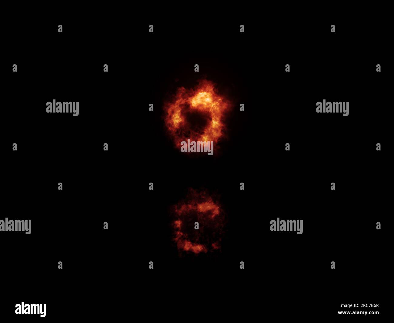 The colon symbol in red flames on a dark background Stock Photo - Alamy