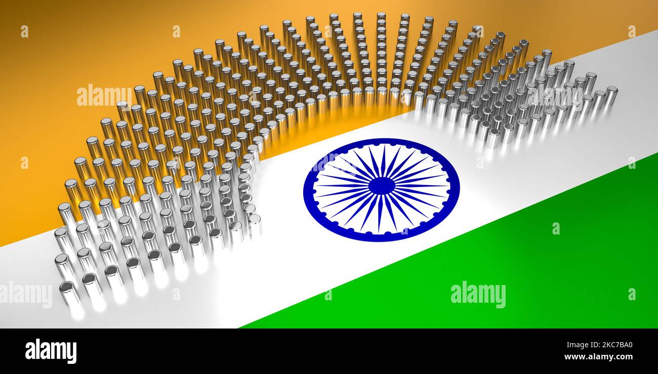 India flag - voting, parliamentary election concept - 3D illustration ...