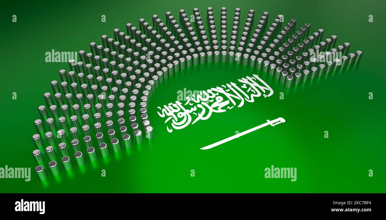 Saudi Arabia flag - voting, parliamentary election concept - 3D ...
