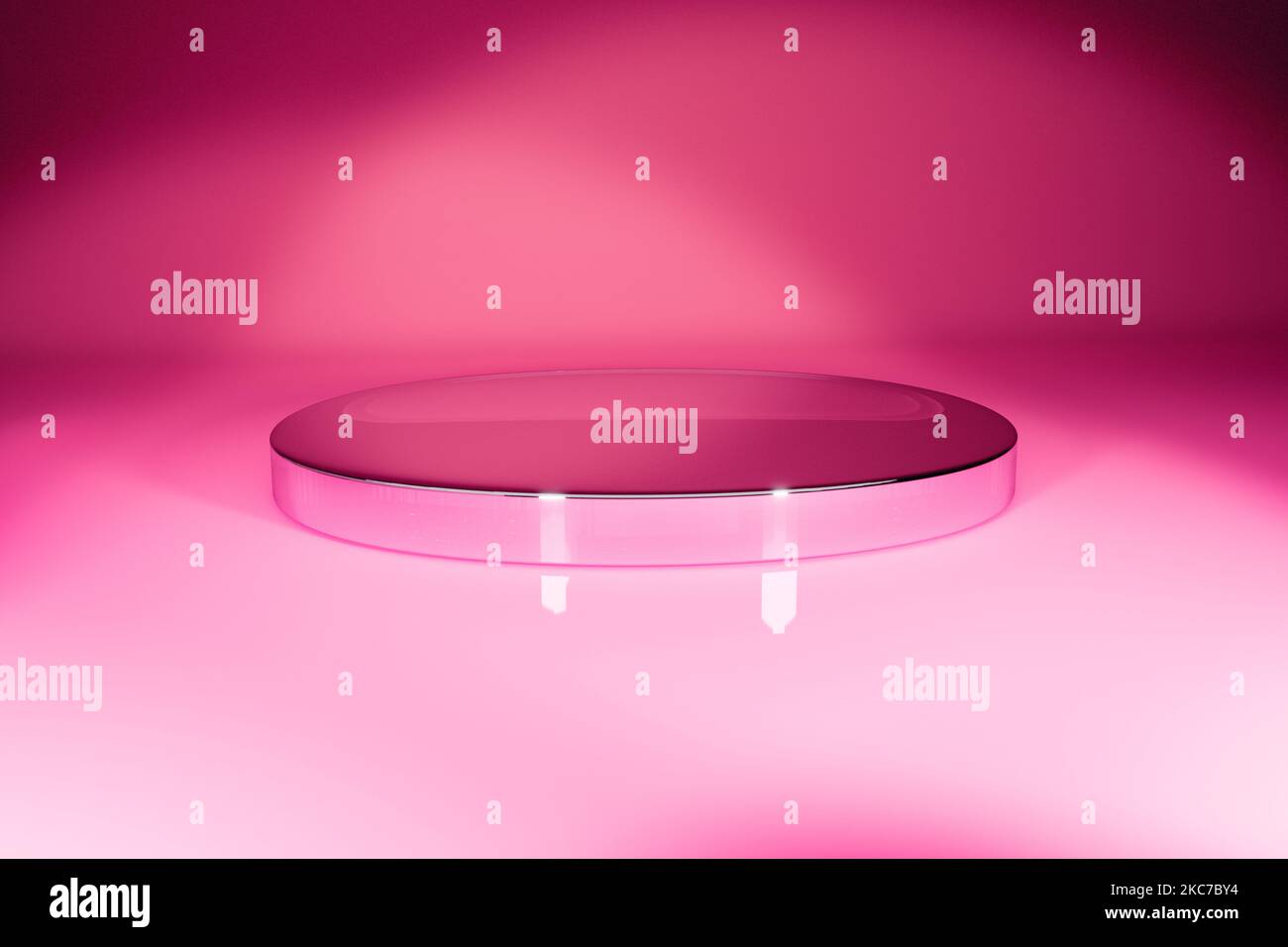 A 3D rendering of a reflective stage with pink lights - great for ...