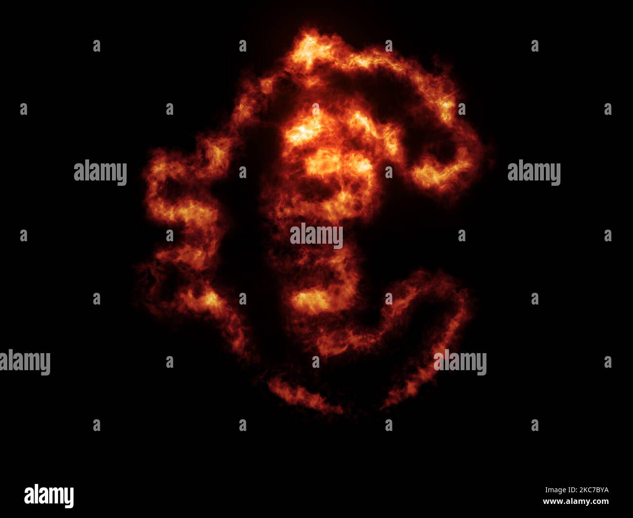 The "euro" symbol in red flames on a dark background Stock Photo - Alamy