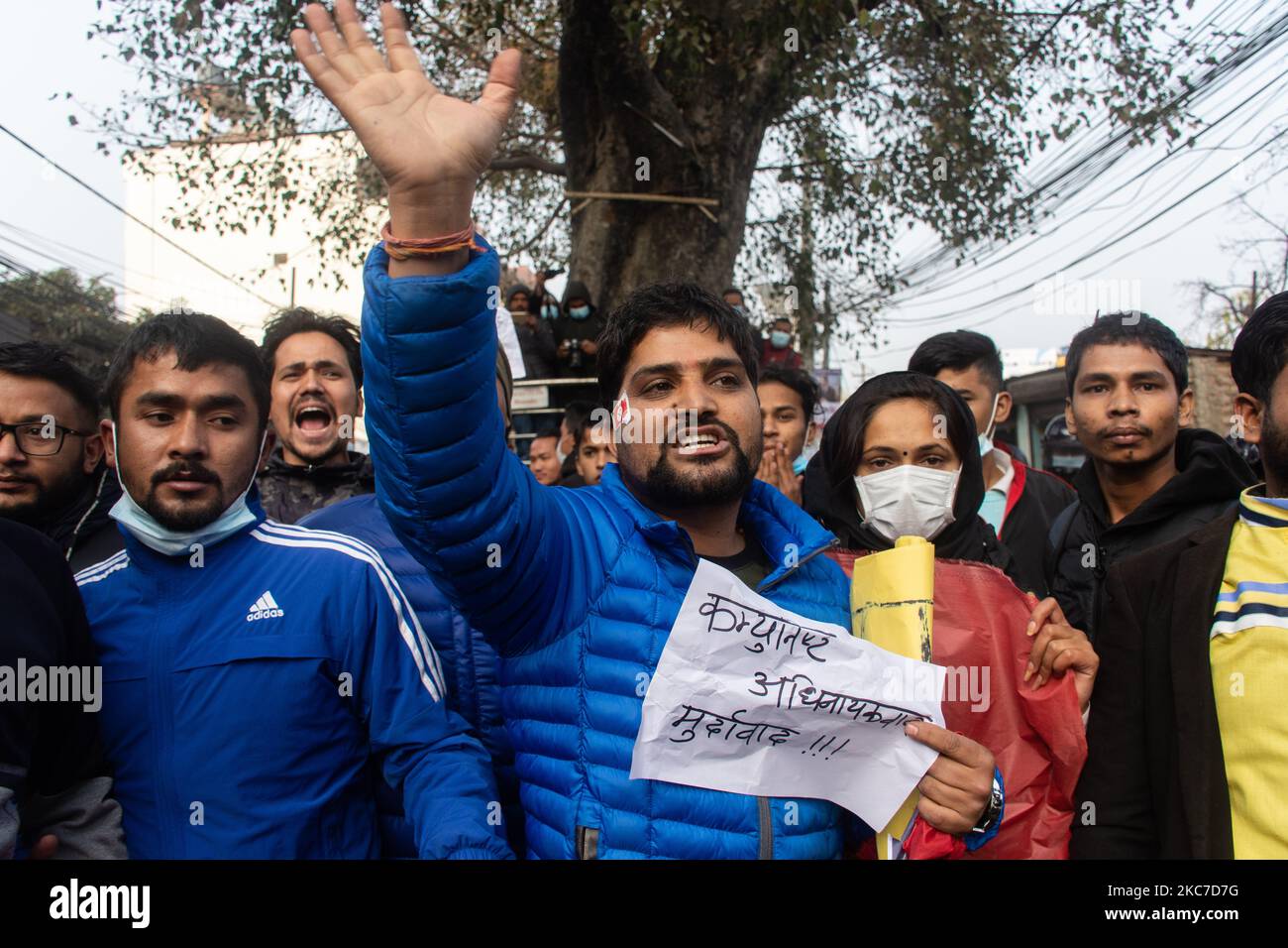 Nepal Student union cadre protest against dissolution of parliament in ...
