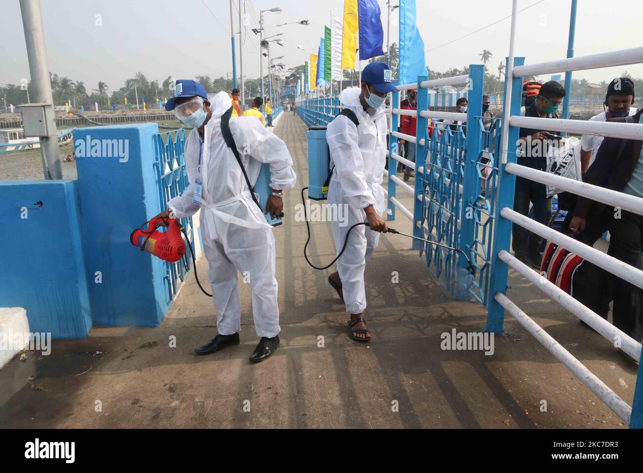 Municipality worker with PPE Kit sanitation during Hindu pilgrimageon ...