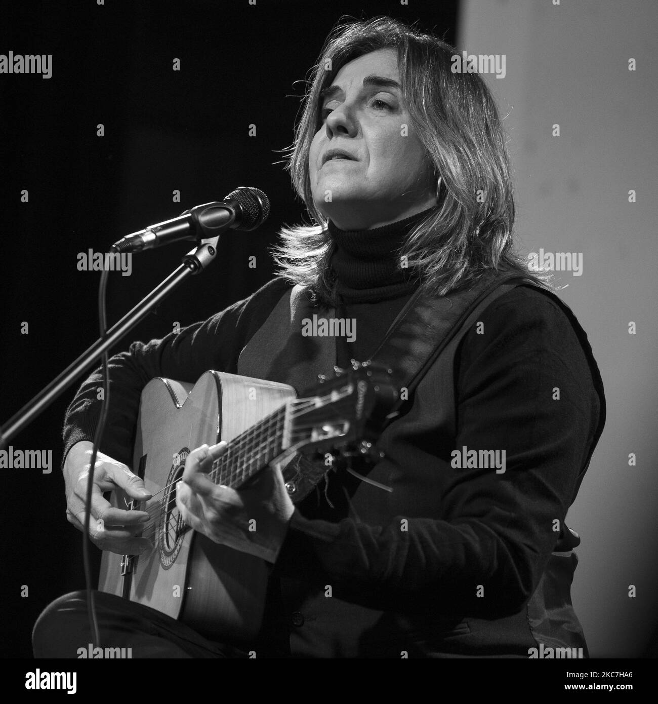 (EDITOR'S NOTE: Image was converted to black and white) Singer Silvia ...