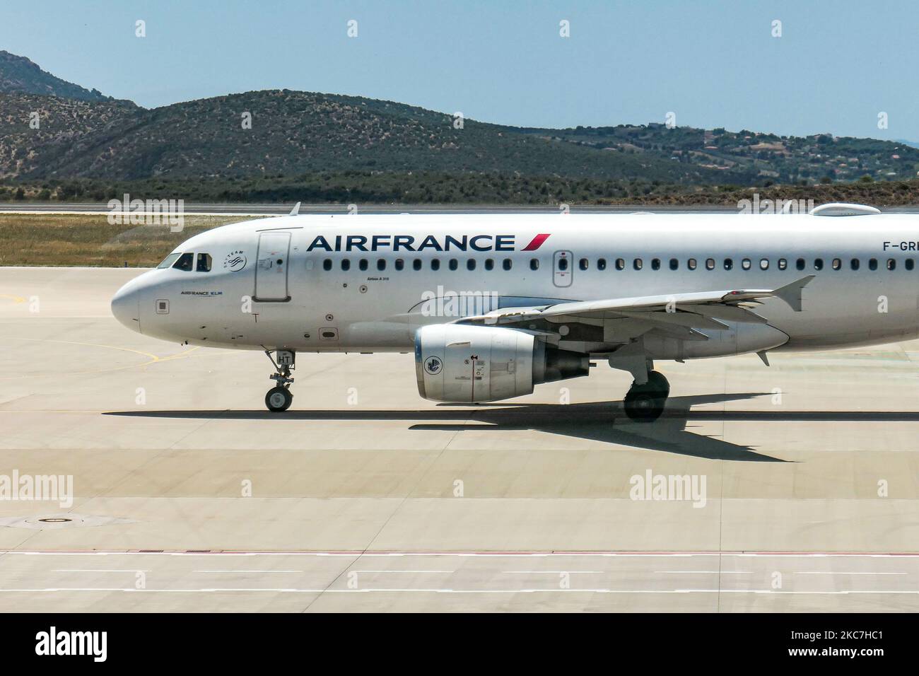 Air France Airbus A319 aircraft as seen taxiing in Athens International ...
