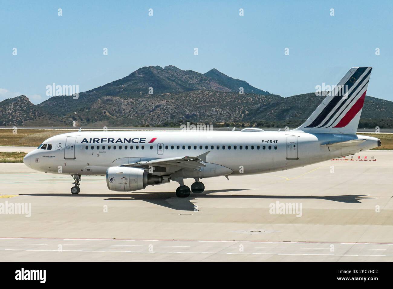 Air France Airbus A319 aircraft as seen taxiing in Athens International ...