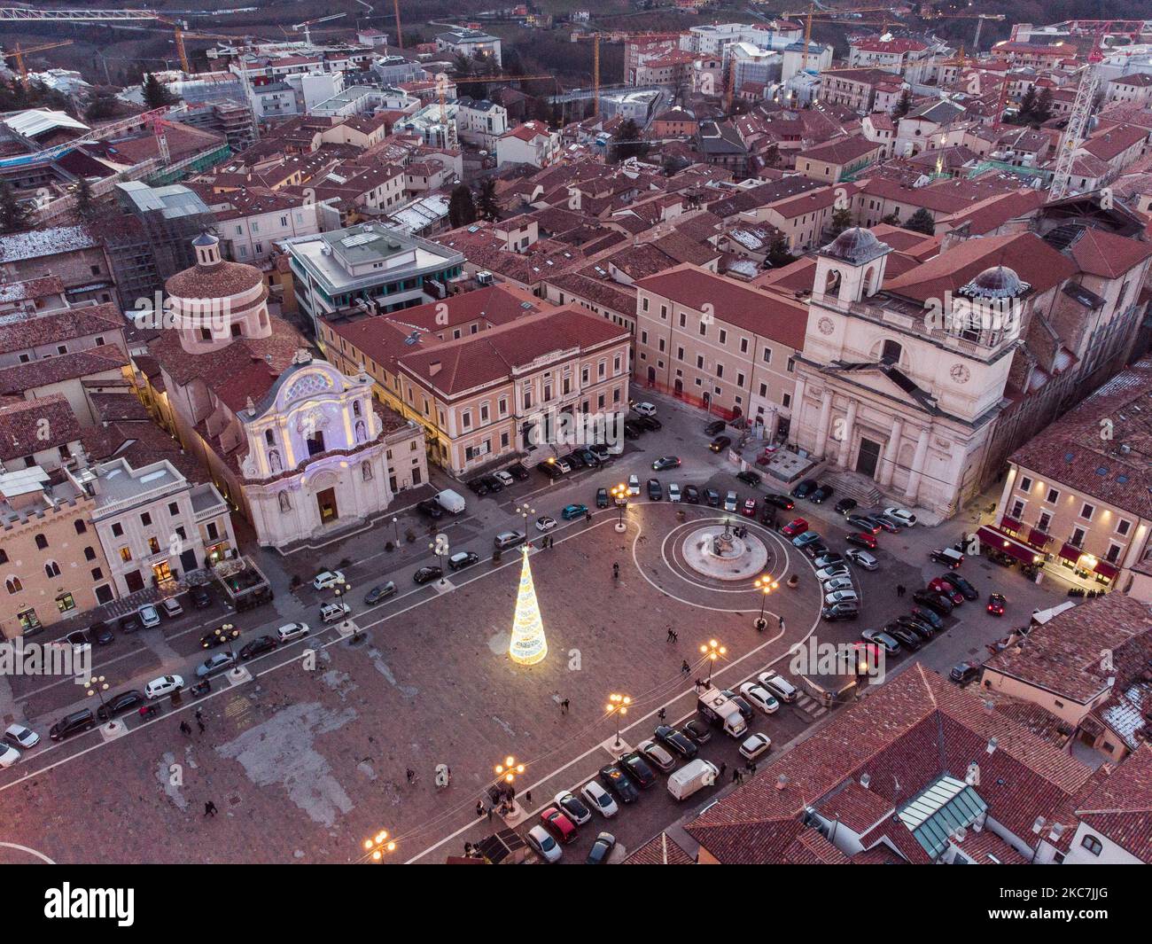 An aerial view of Piazza Duomo and Santa Maria del Suffragio (Anime ...