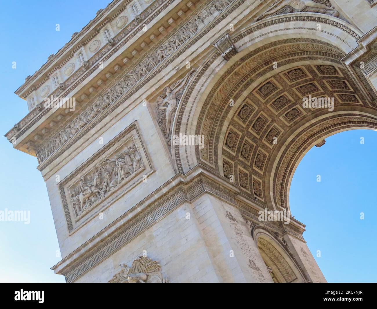 The Triumphal Arch of the Star, Arc de Triomphe in Paris, France Stock ...