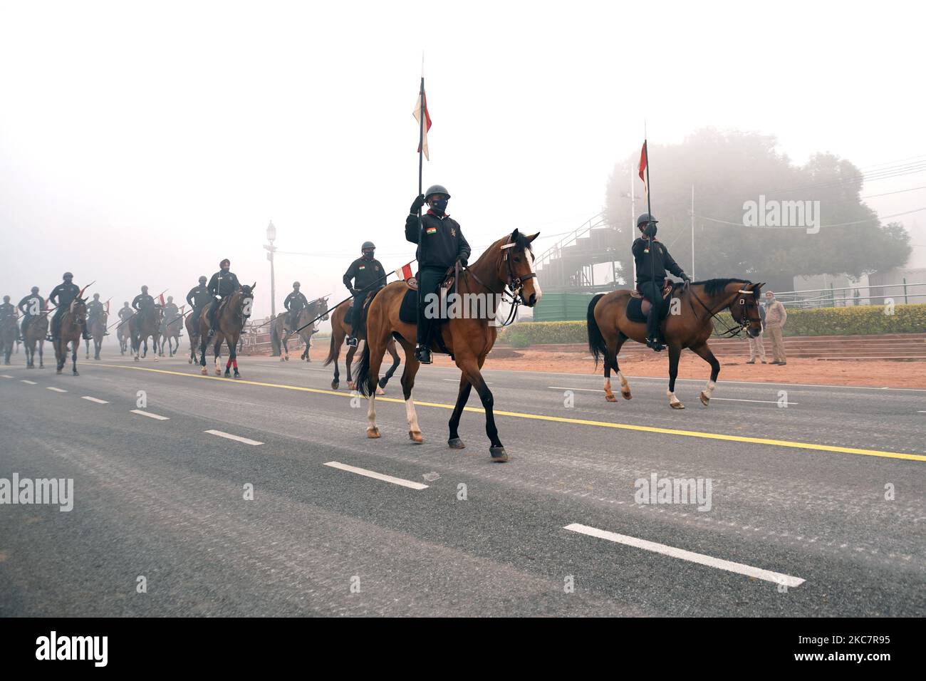 The President's Body Guard (PBG) ride horses during rehearsals for the ...