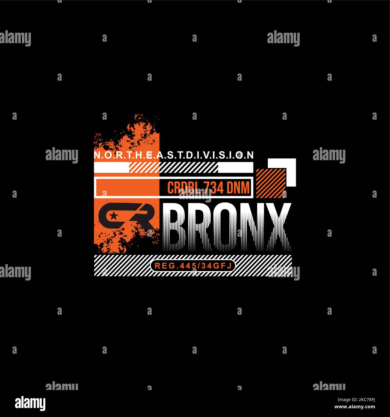 A creative logo design with the text "BRONX" in white and orange tones ...