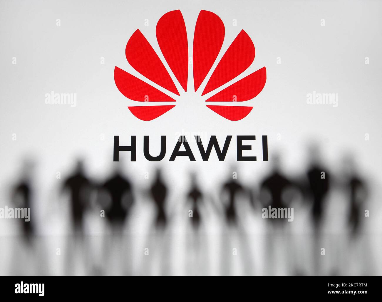 This illustration picture taken on 19 January 2021 shows the Huawei ...