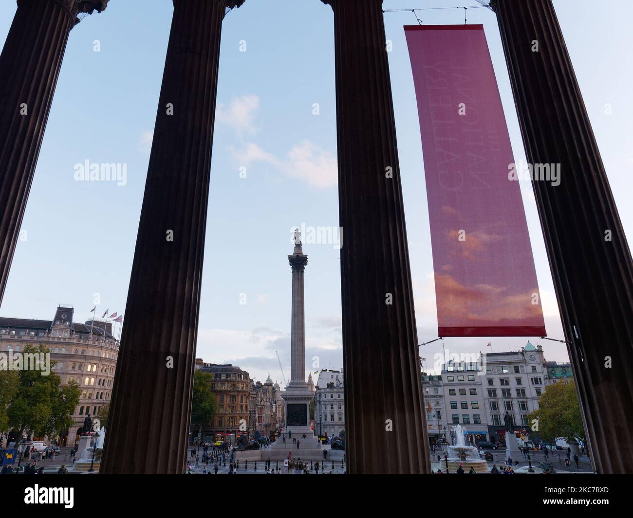 Trafalgar Square and Nelsons Column as seen from The National Gallery ...