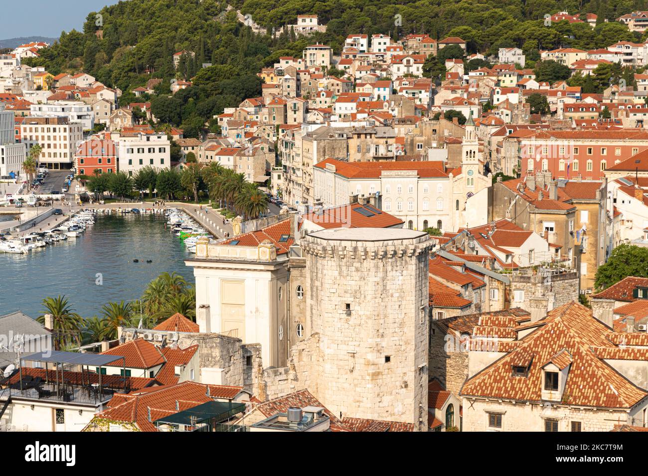 The roofs of Split old town in Croatia. View from Saint Domnius Bell ...